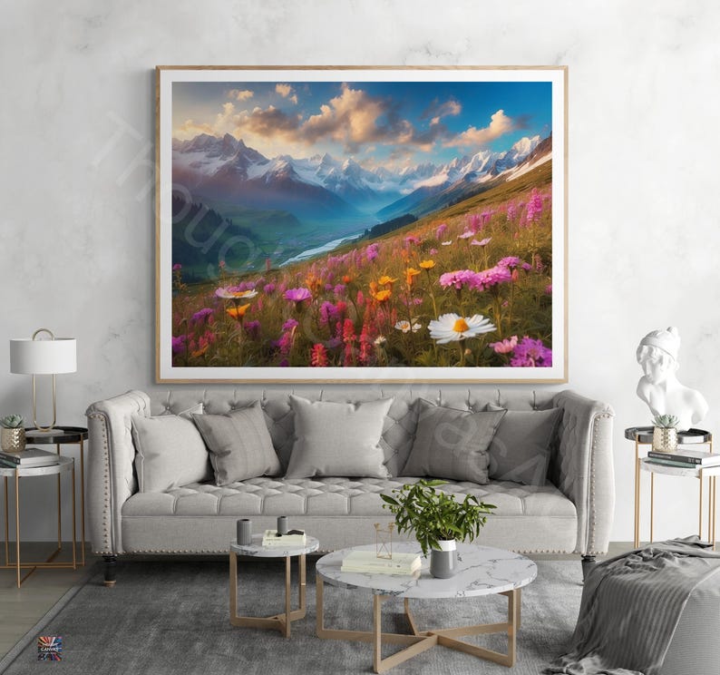 Valley of Flowers Art Print | Himalayan Landscape | Digital Download ...