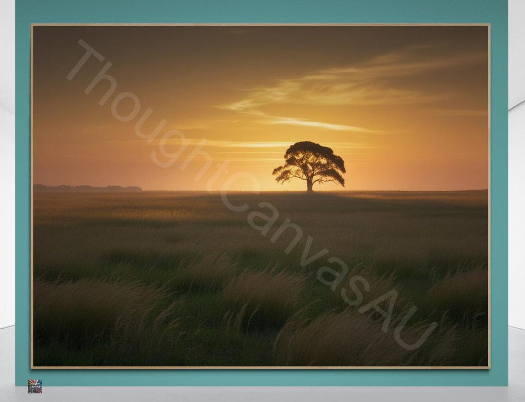 Sunset Field Art Print | Digital Download | Golden Sky | Tall Grasses ...