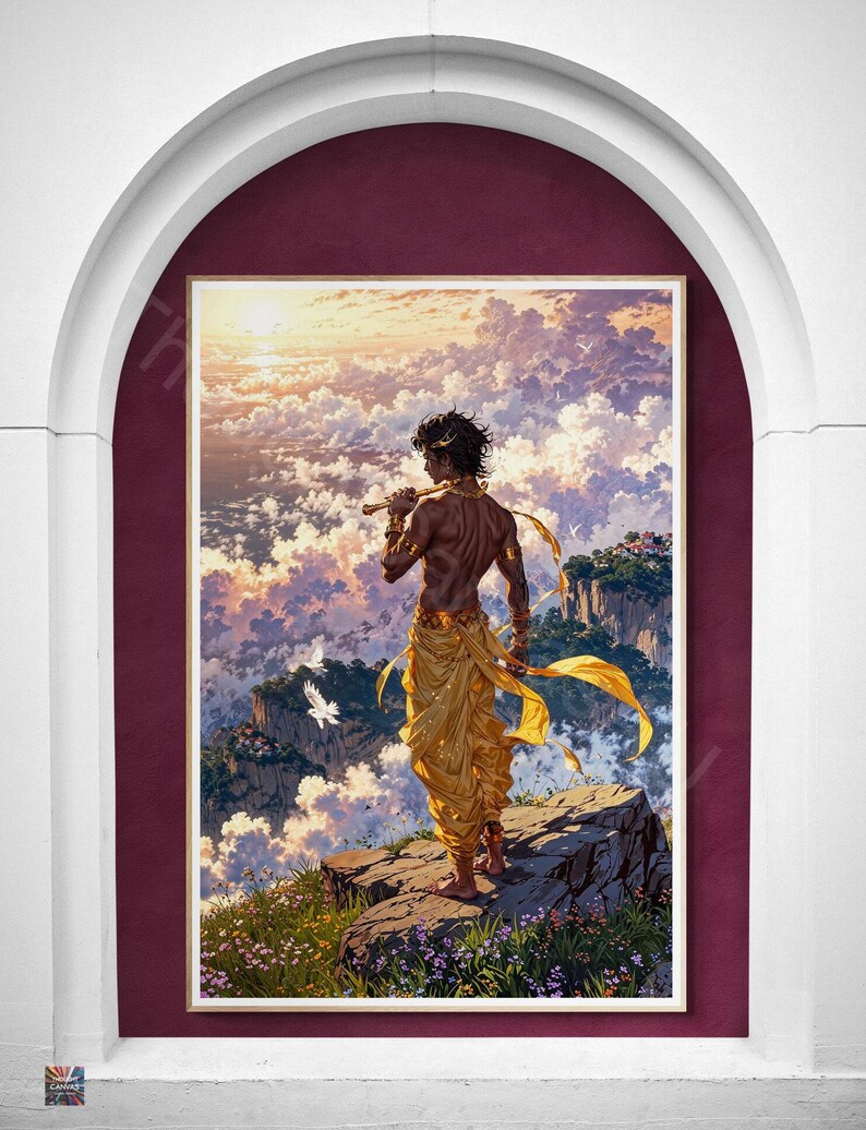 Lord Krishna Art | Anime Landscape | Indian Mythology | Sunrise | Ocean ...