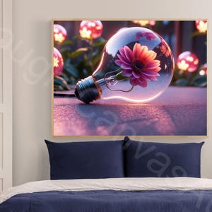 Flower in Light Bulb | Digital Art | Floral Wall Art | Botanical Print ...