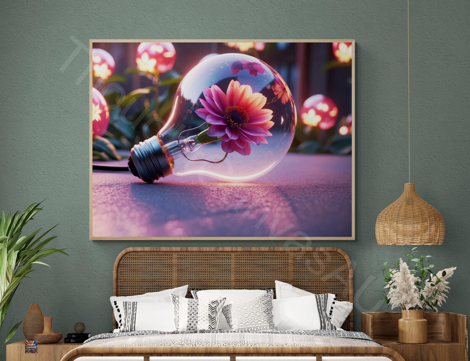 Flower in Light Bulb | Digital Art | Floral Wall Art | Botanical Print ...