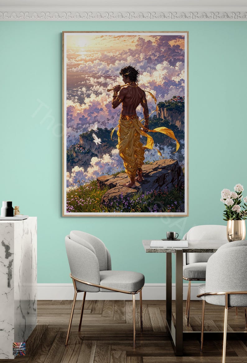 Lord Krishna Art | Anime Landscape | Indian Mythology | Sunrise | Ocean ...