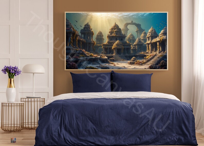 Lost City of Dwarka | Imaginative Wall Art | Hindu Mythological Scene ...