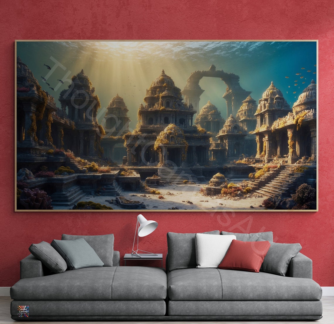 Lost City of Dwarka | Imaginative Wall Art | Hindu Mythological Scene ...