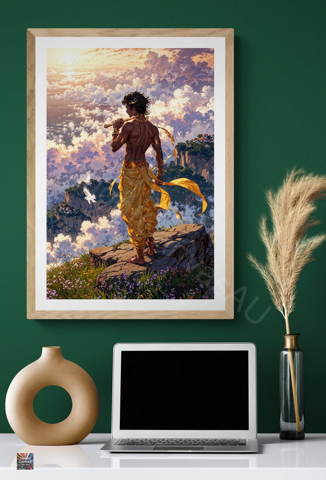 Lord Krishna Art | Anime Landscape | Indian Mythology | Sunrise | Ocean ...