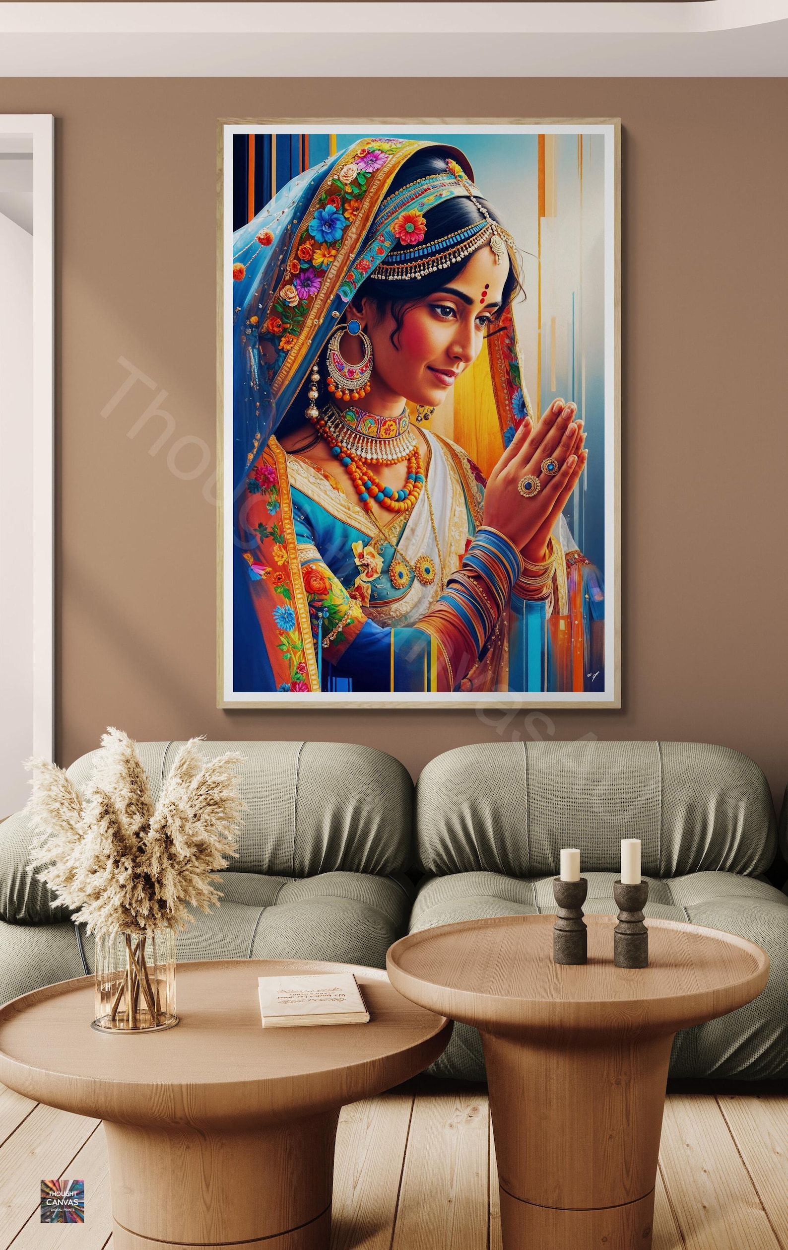 Indian Woman Portrait | Traditional Clothing | Colorful Art Print ...