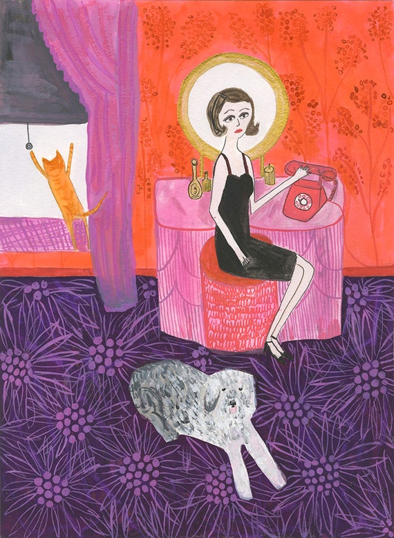 Gloria dropped everything for a ringing telephone. Original | Etsy