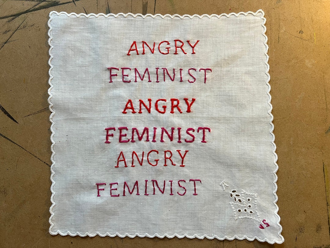 Angry Feminist. Original Embroidery by Vivienne Strauss - Etsy
