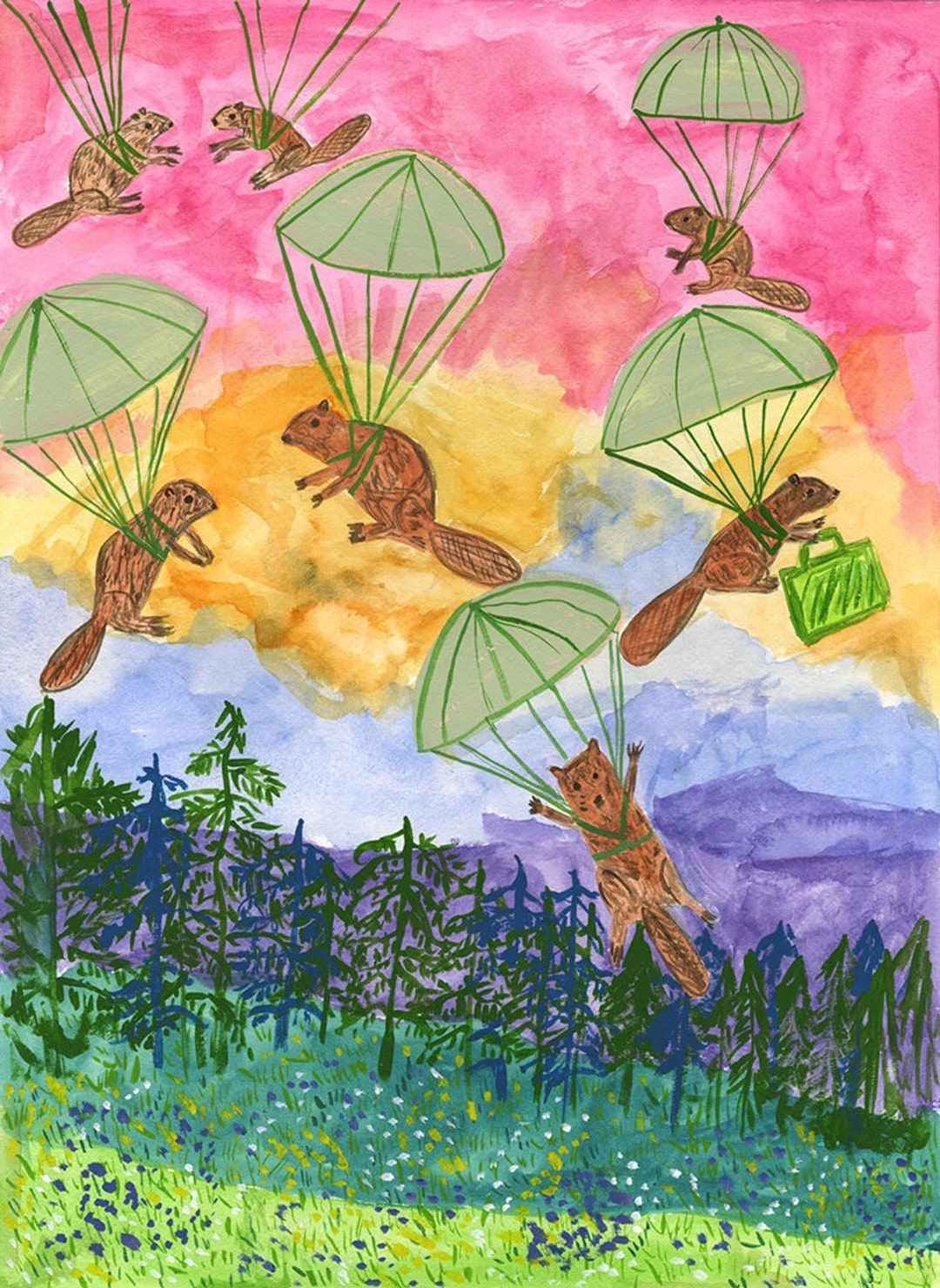 The Great Beaver Drop of 1948. Limited Edition Print by Vivienne ...