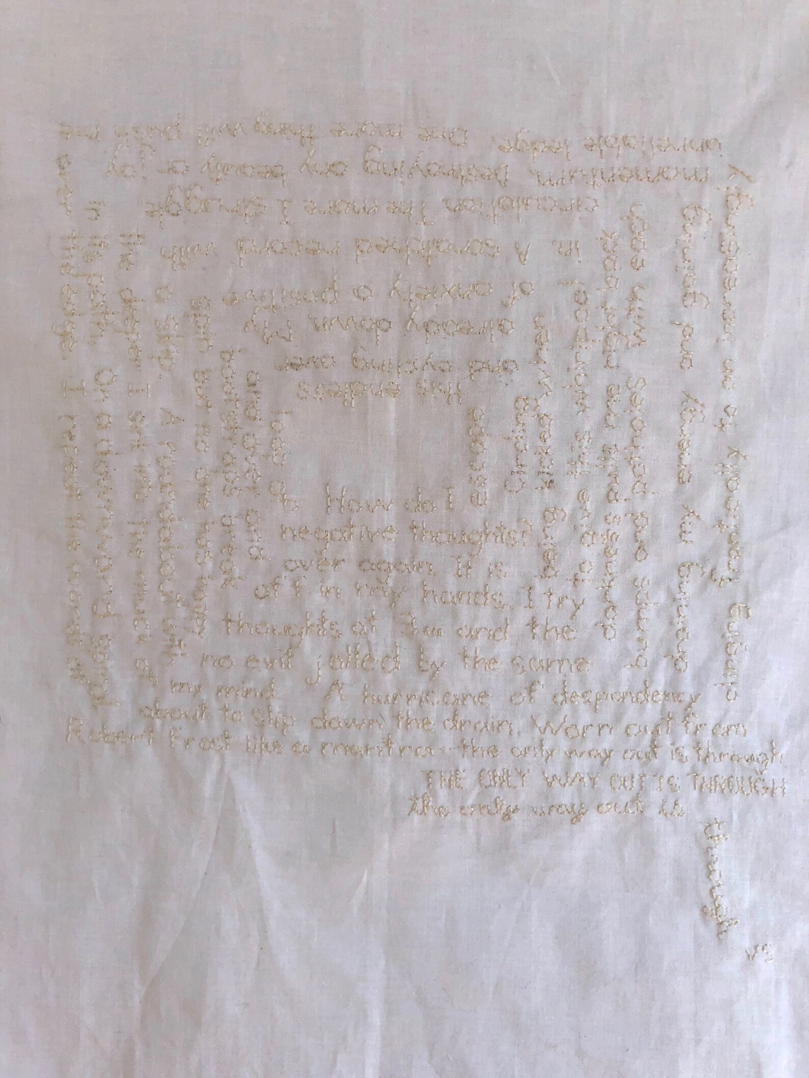 The Only Way Out is Through. Original Stitched Poem by | Etsy