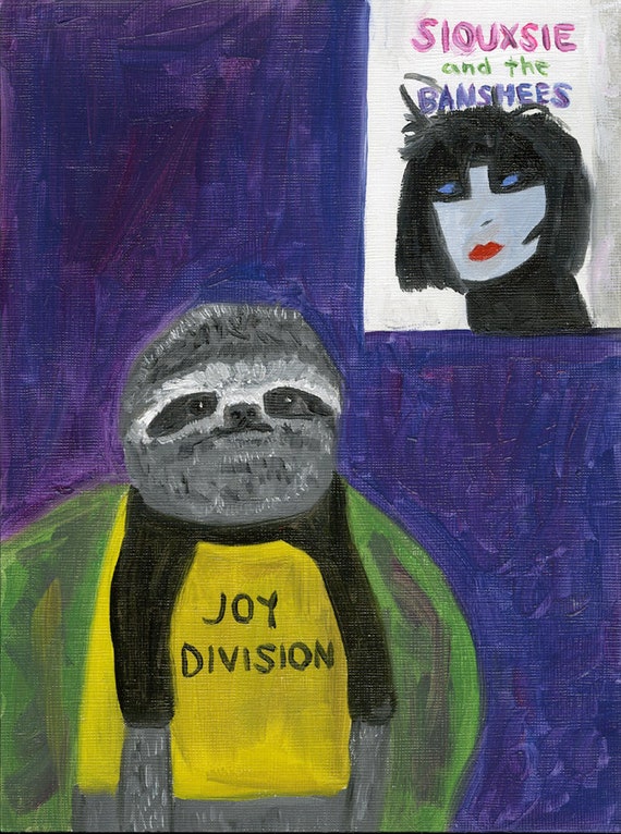 The Goth Sloth. Limited Edition Print by Vivienne Strauss. | Etsy