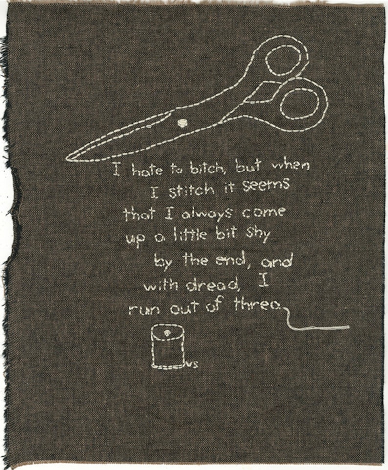 When I Stitch. Original Stitched Poem by Vivienne Strauss. - Etsy