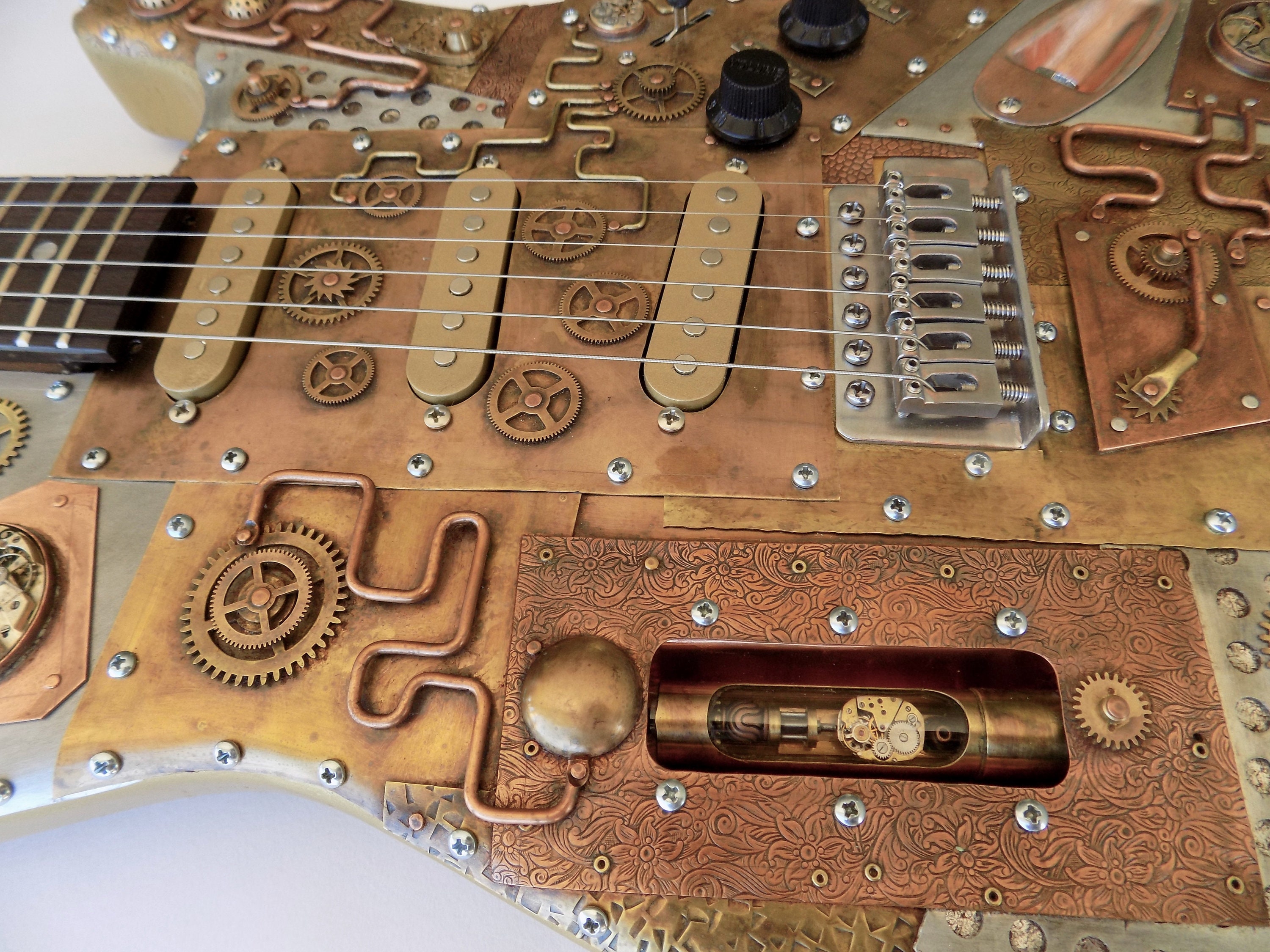 Guitar .Steampunk electric guitar .Steampunk sculpture | Etsy