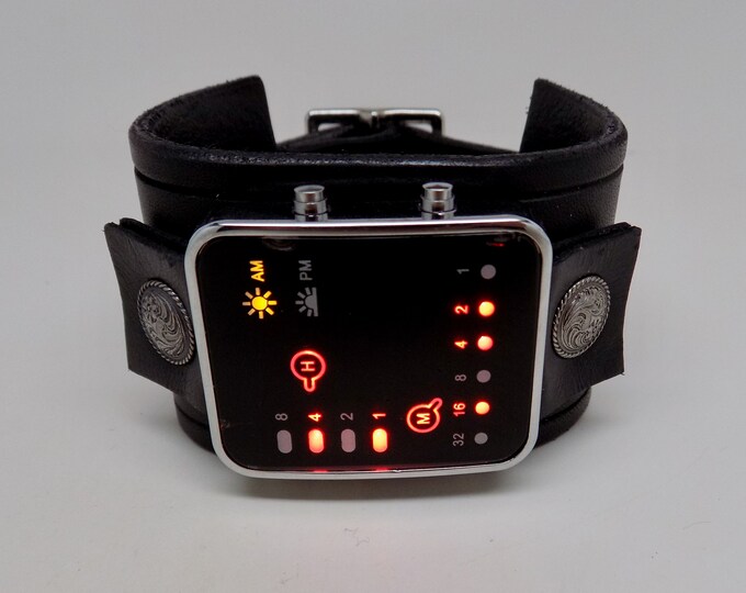 LED Watch. Wrist Watch. Leather Cuff Watch.digital Watch - Etsy