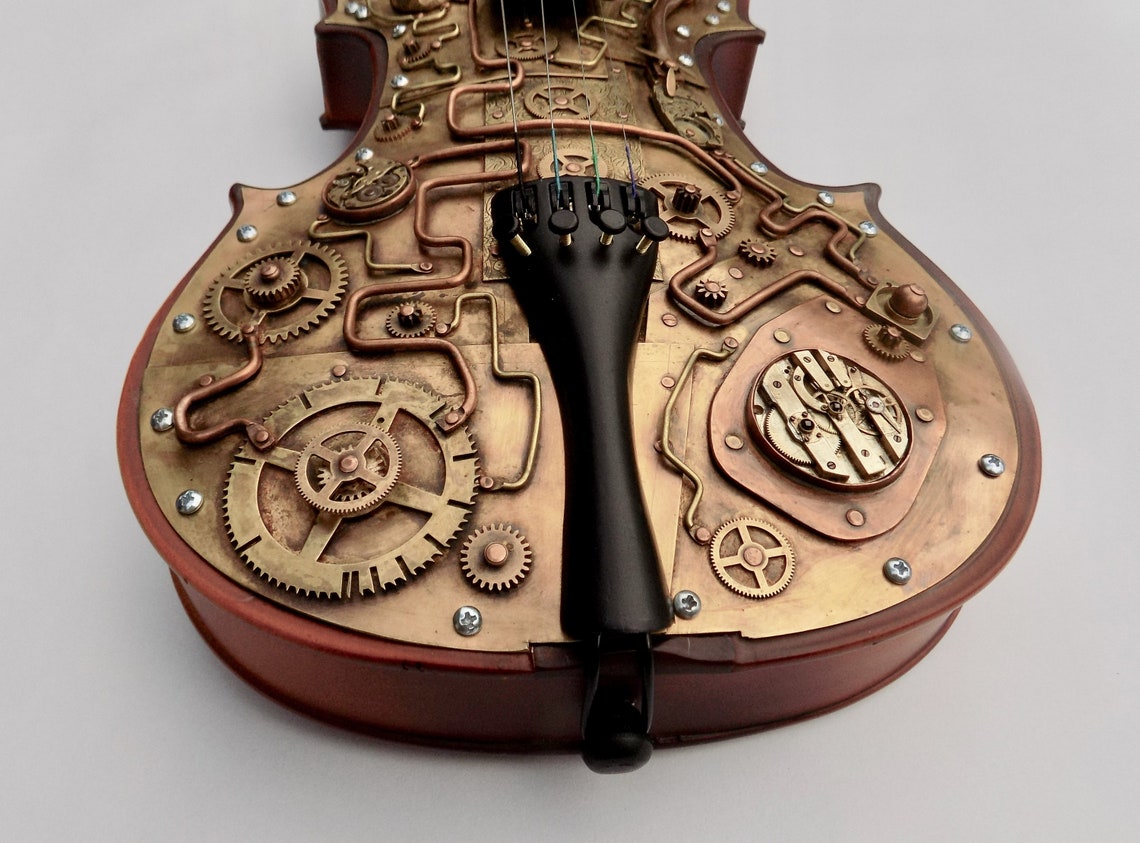 Steampunk Violin.violin Sculpture .violin.steampunk Sculpture. - Etsy