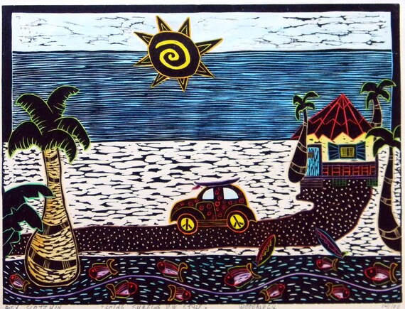 Woodblock Print .linocut Print. Printmaking. | Etsy