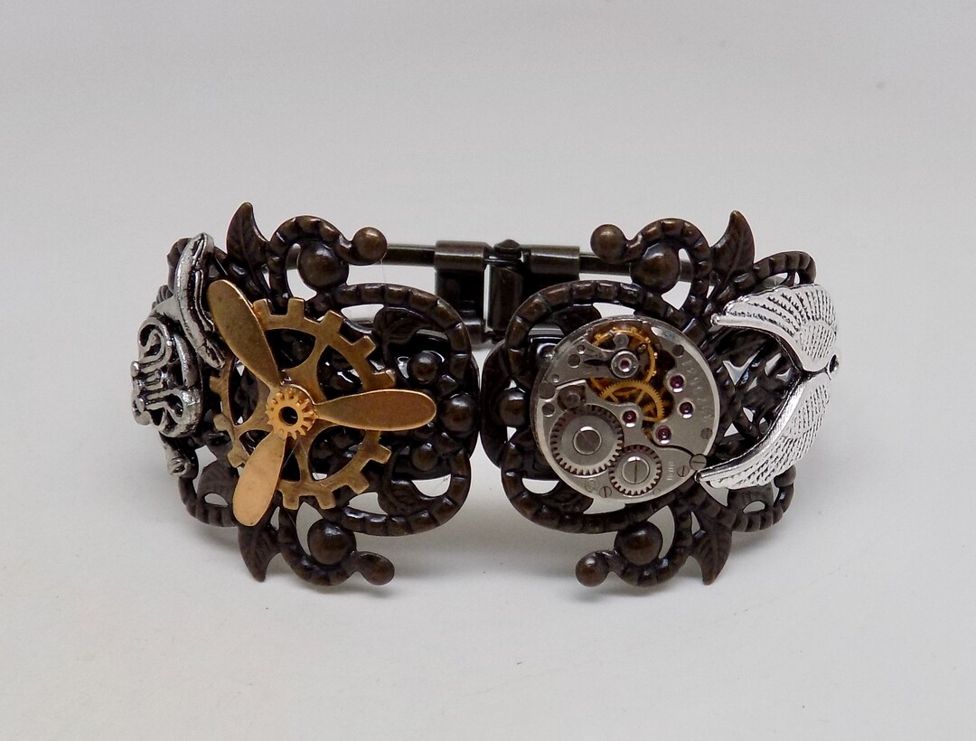 Steampunk Cuff Bracelet.cuff Bracelet. Steampunk Cuff. - Etsy