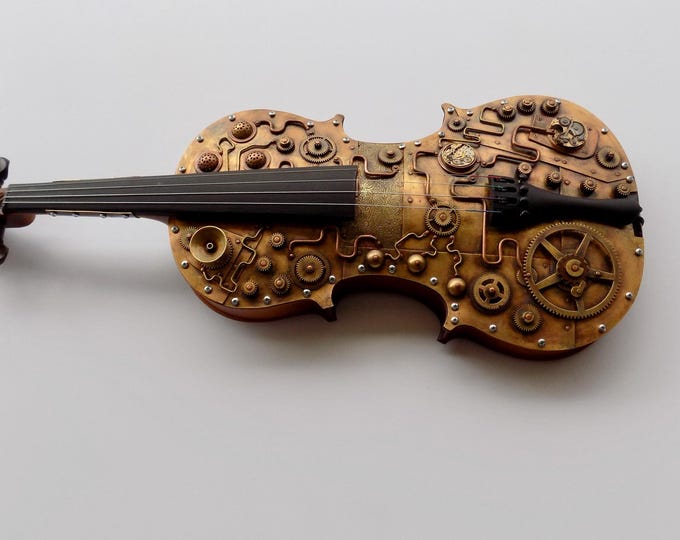 Handmade Steampunk Violin 20 X 16 Industrial Farmhouse Loft Decor Wall ...