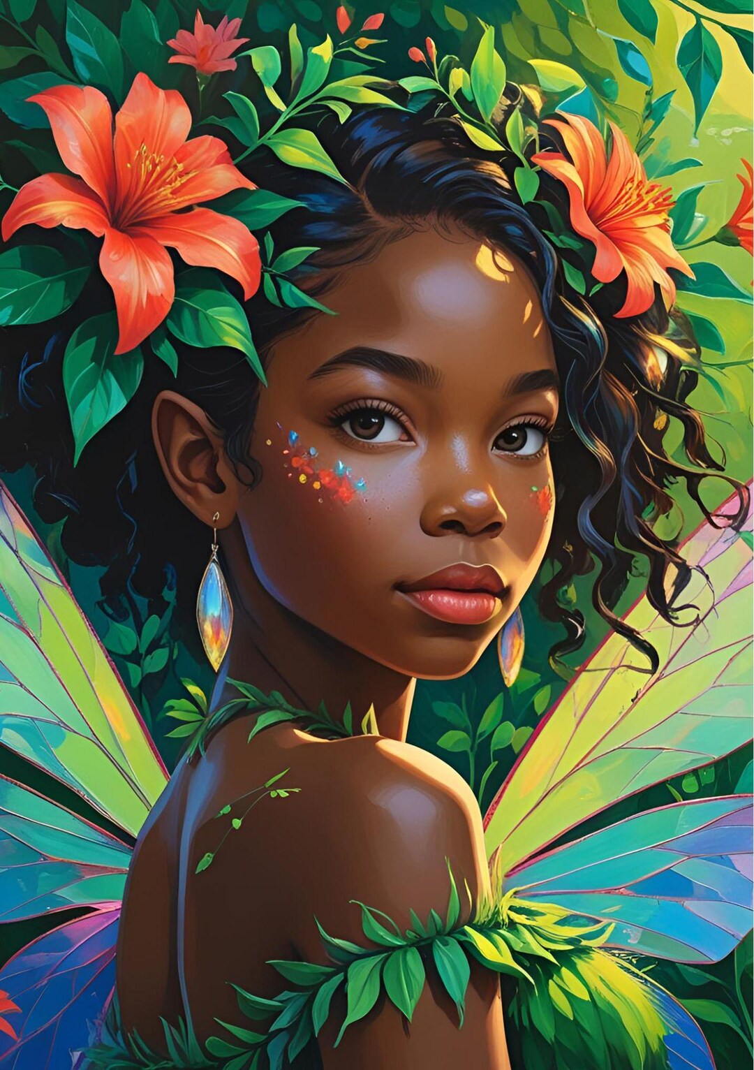 40 Clipart Beautiful Melanated Fairies JPG Files - Etsy