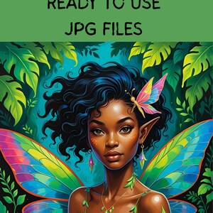 20 Clipart Beautiful Melanated Colorful Fairies JPG High Quality - Etsy