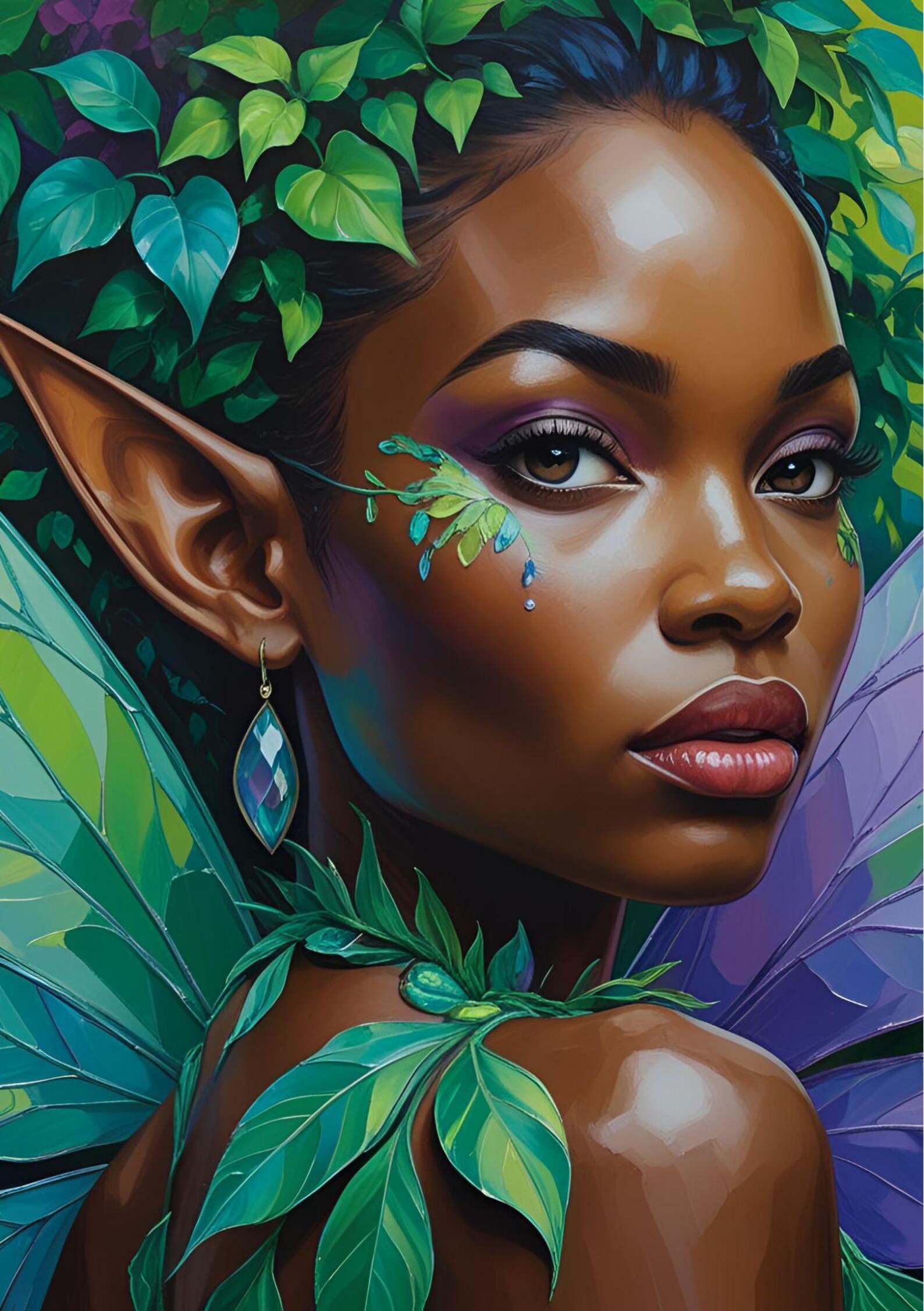 20 Clipart Beautiful Melanated Colorful Fairies JPG High Quality - Etsy