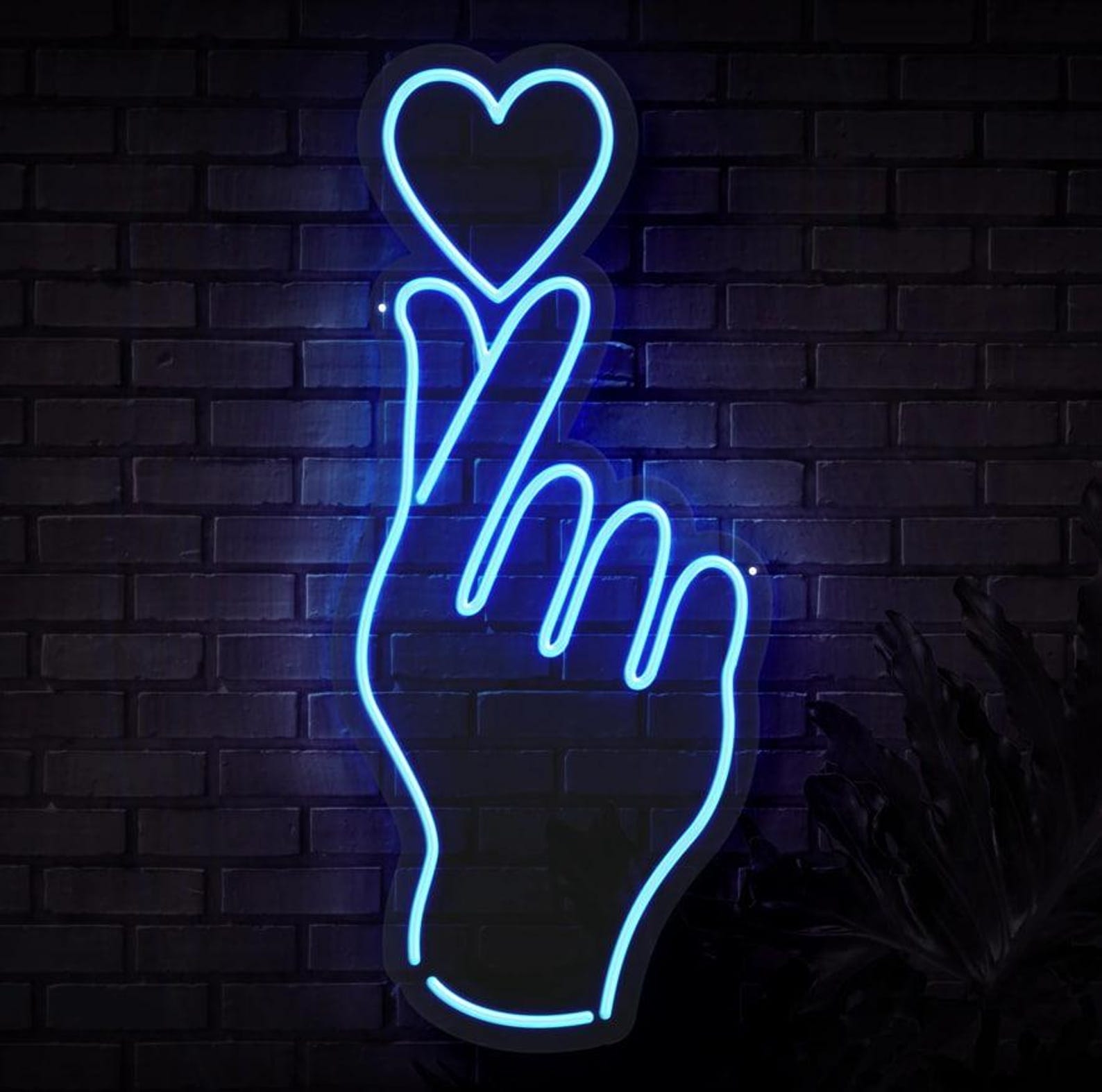 Love Hand and Heart - Neon Sign, Custom LED Neon - Etsy
