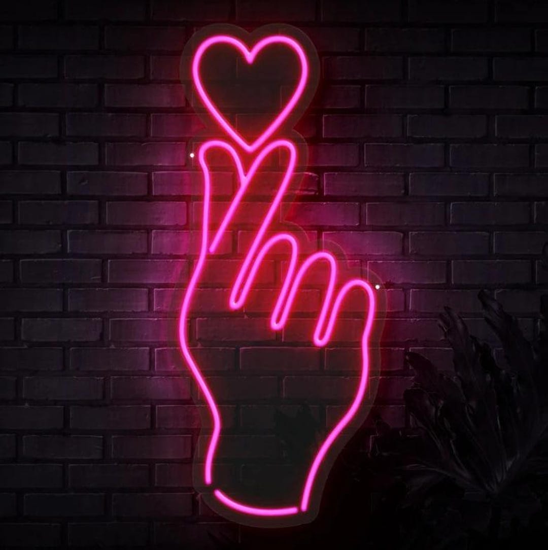 Love Hand and Heart - Neon Sign, Custom LED Neon - Etsy