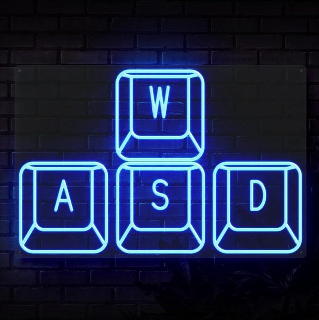 WASD KEYS - Neon Sign ,game Room Decor, Game Room Neon Sign - Etsy