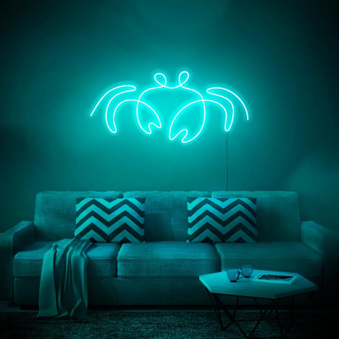 Crab Neon Sign – Coastal LED Wall Light for Beach House, Bar or Kids ...
