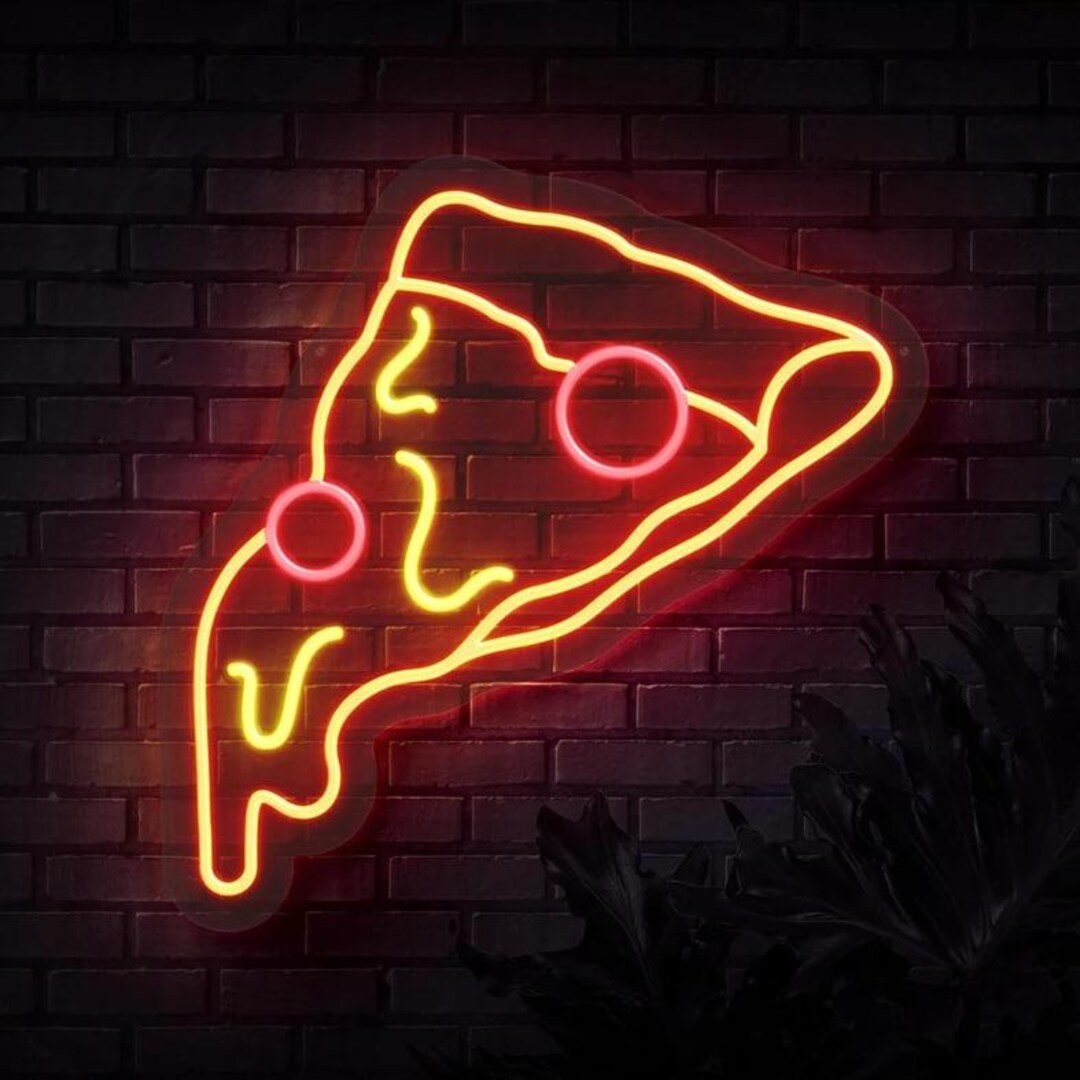 Pizza Slice - Neon Sign, Neon Lights, Kitchen Neon Sign, Kitchen Neon ...