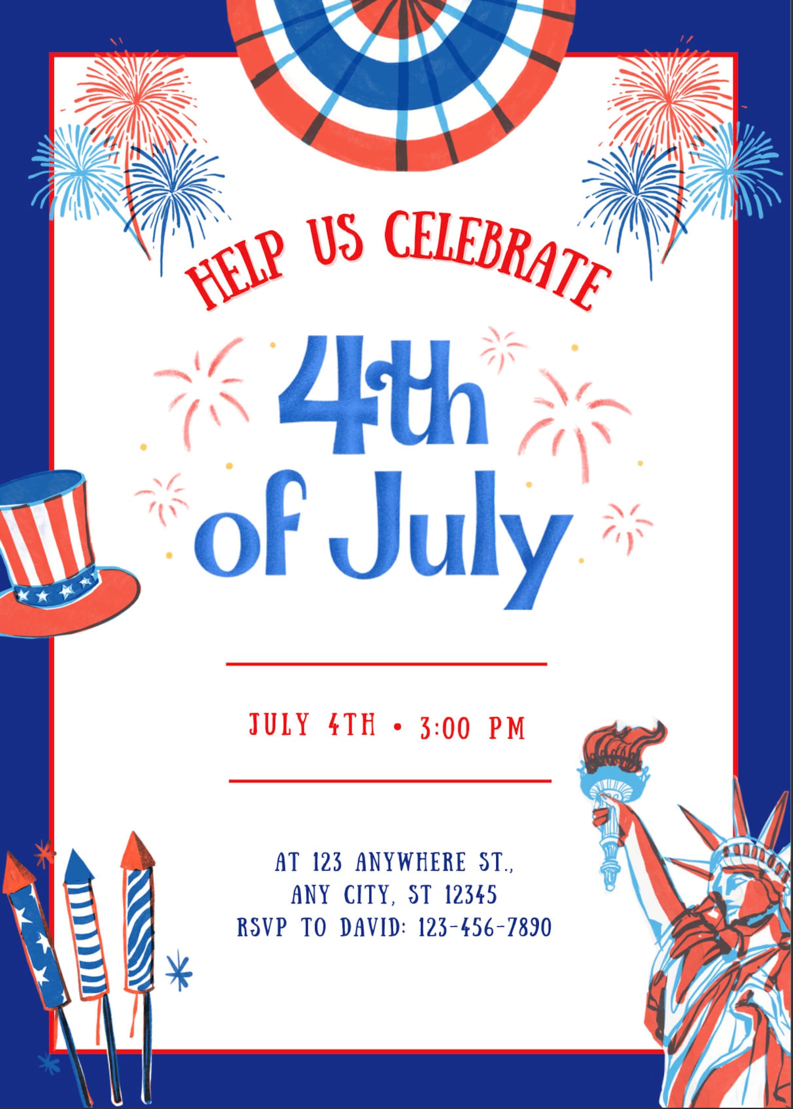 4th of July Party Invitation - Etsy