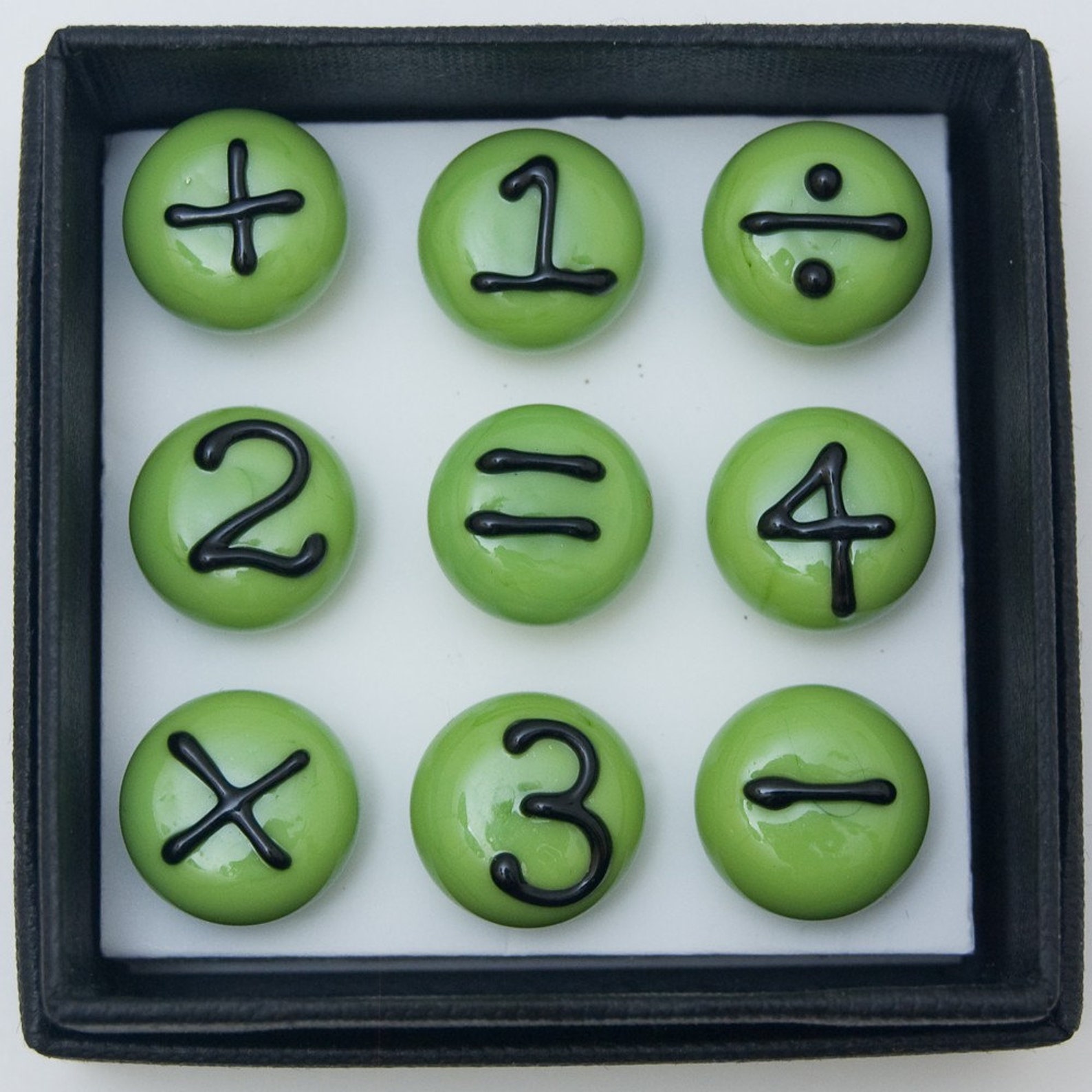 Designer Push Pins, Green Maths Set (9), Lampwork Glass - Etsy