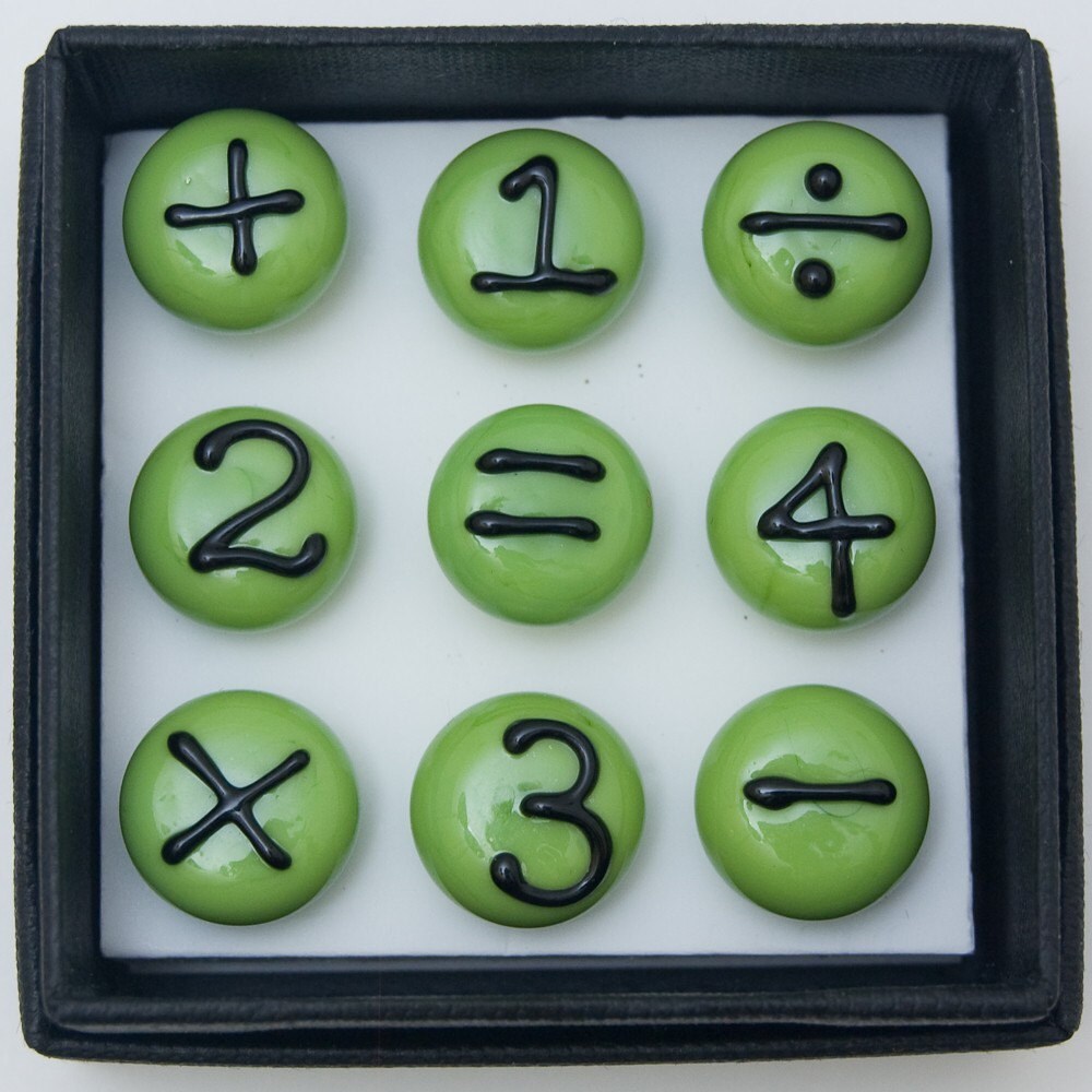 Designer Push Pins green Maths set 9 lampwork glass | Etsy