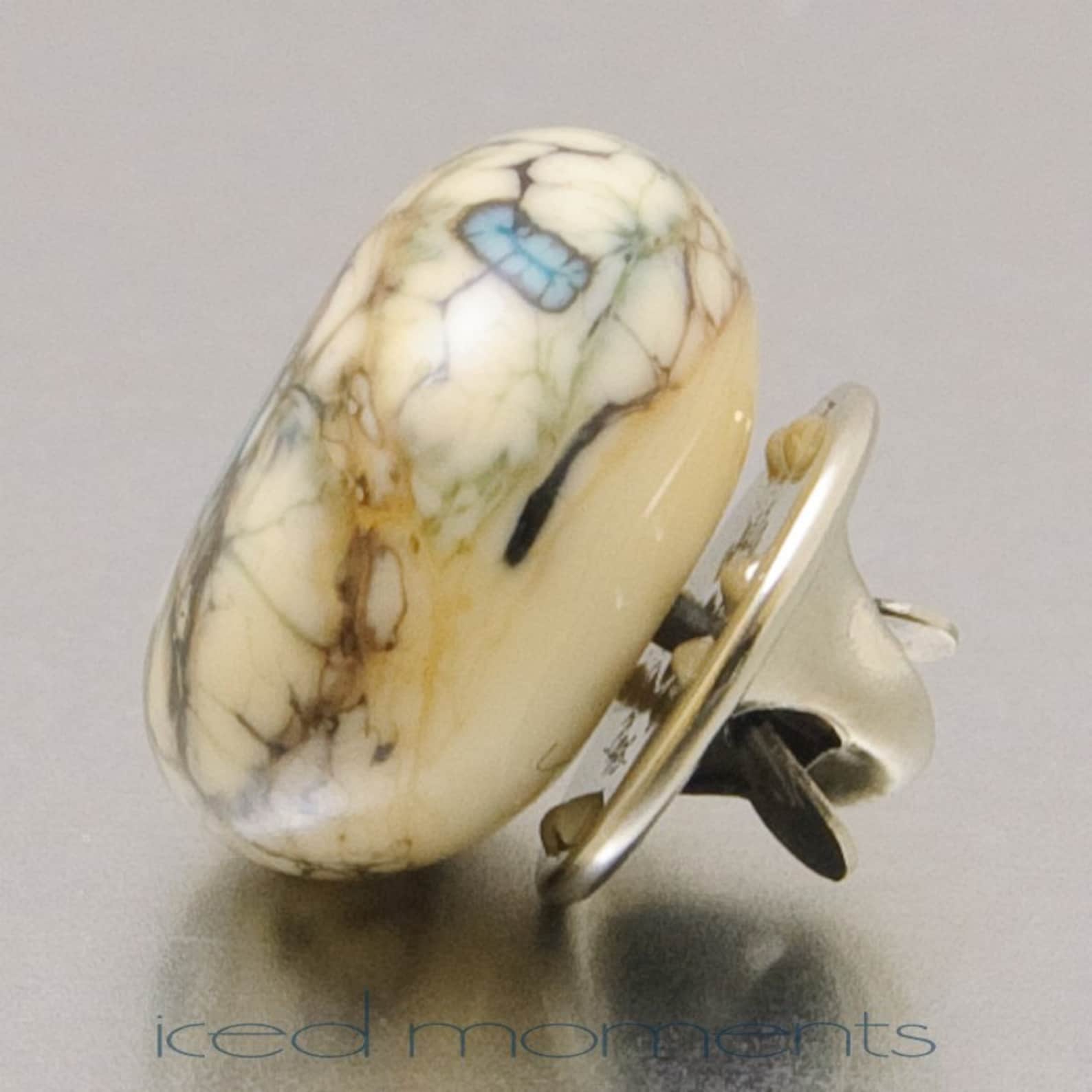 Lapel Pin Silvered Pebble Ivory Black and Copper Green - Etsy