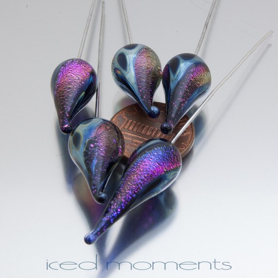 Jewelry Making & Beading Carnival teardrop in purple on sterling silver ...