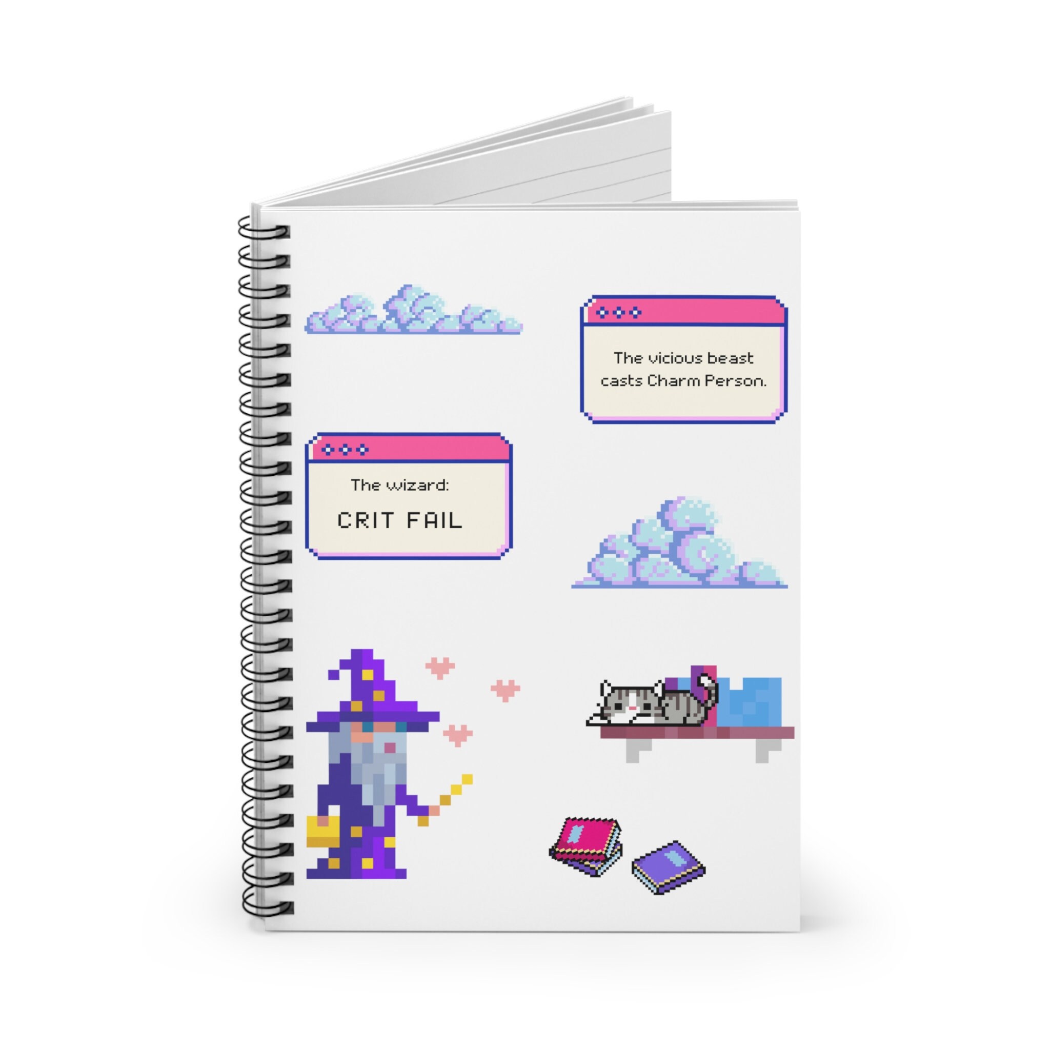 Cute Dnd Spiral Notebook, Player Character Notes, Funny DM Gift, Wizard ...