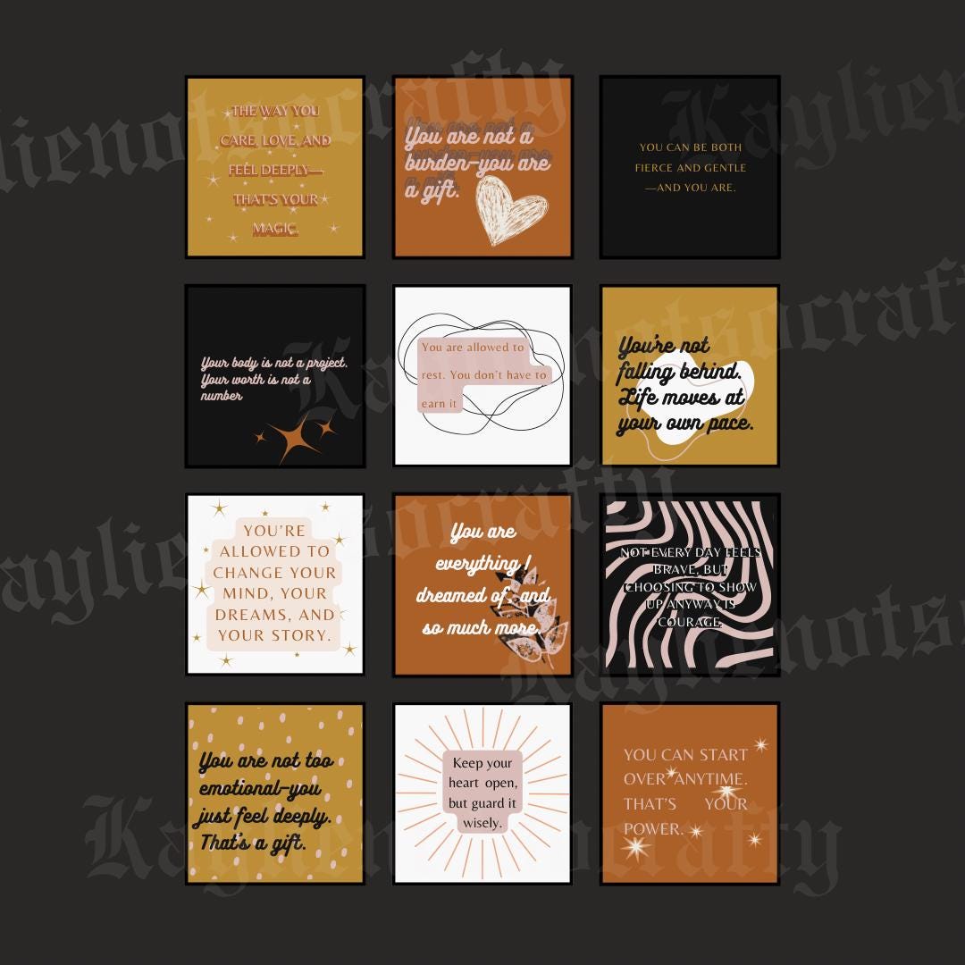 Teen Girls Printable Lunchbox/affirmation Cards. Positive Reminder ...