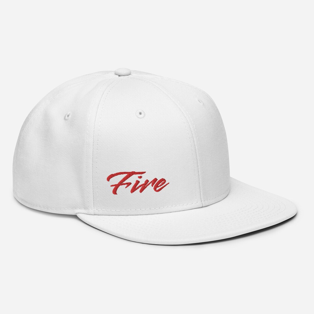 Fire Snapback Hat - White on White "fire" Lid - Etsy