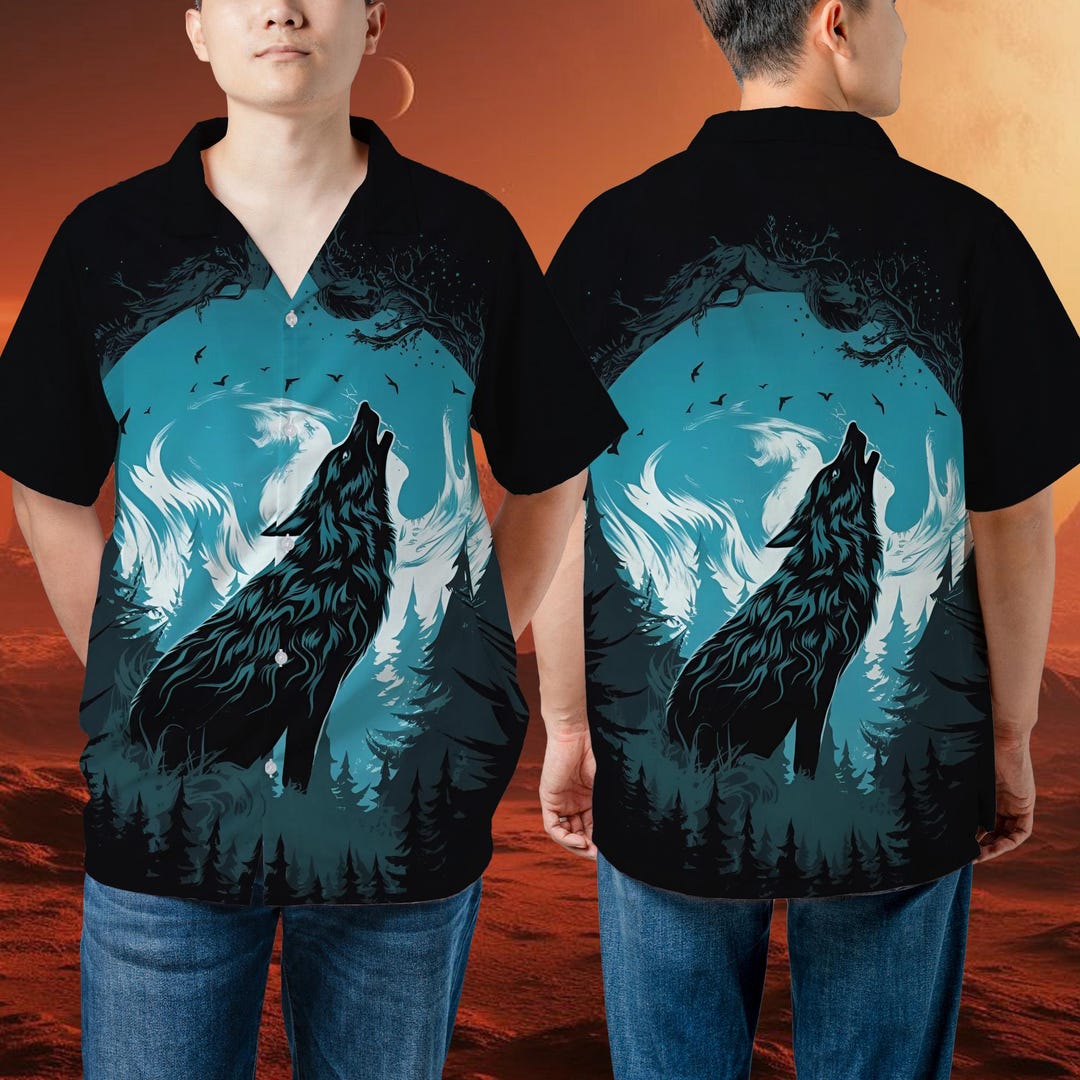 Darkness Wolf Hawaii Shirt for Men and Women, Wild Wolf Hawaii Shirt ...