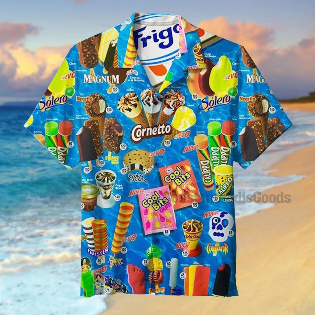 Ice Cream Shirts for Men 3d Printed Men's Hawaiian Shirt, Ice Cream ...