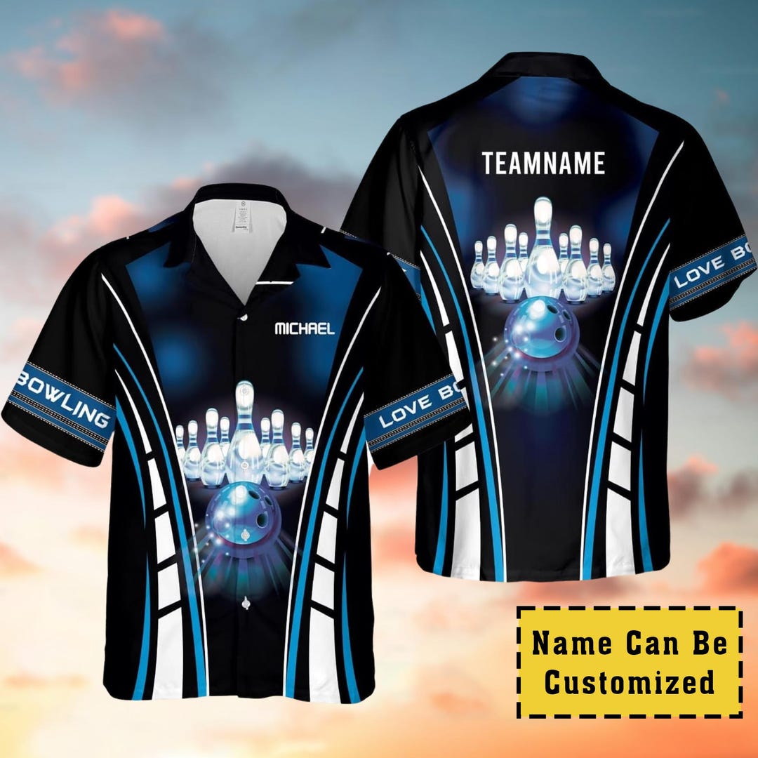 Personalized Bowling Team Hawaiian Shirt, Custom Name and Team Name ...
