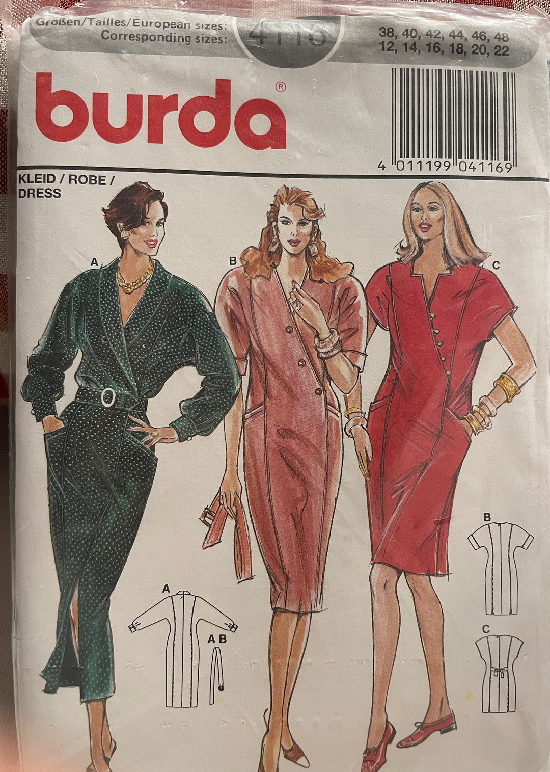 Burda Dress Pattern 4116 - Etsy