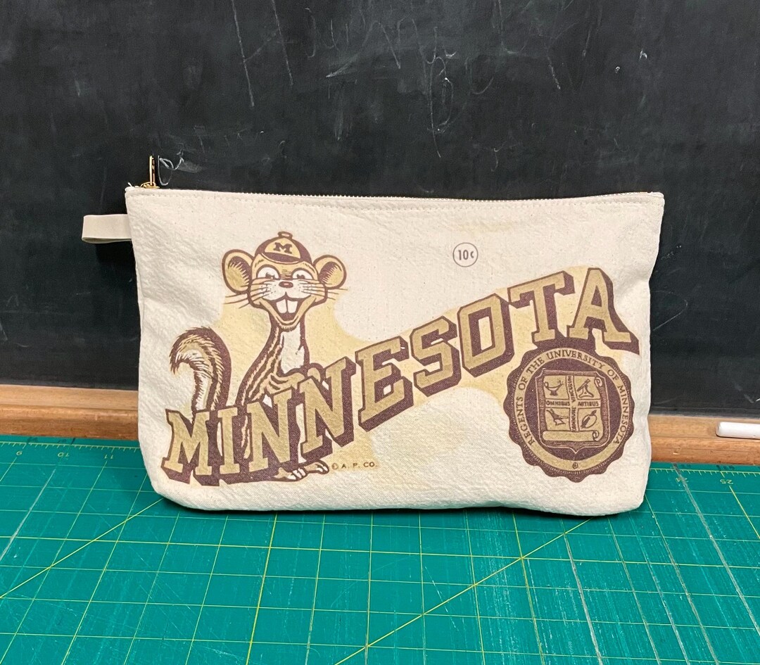Vintage Minnesota Goldy Gopher Large Zipper Pouch - Etsy