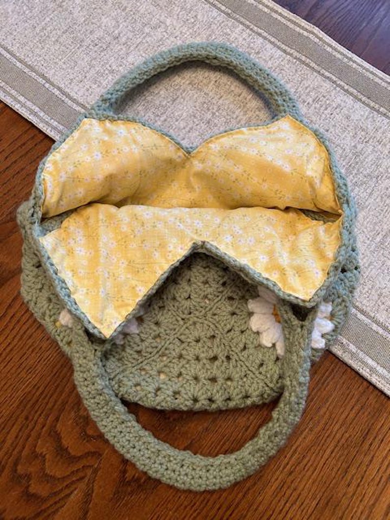 Daisy Granny Square Bag Sage Green - Etsy