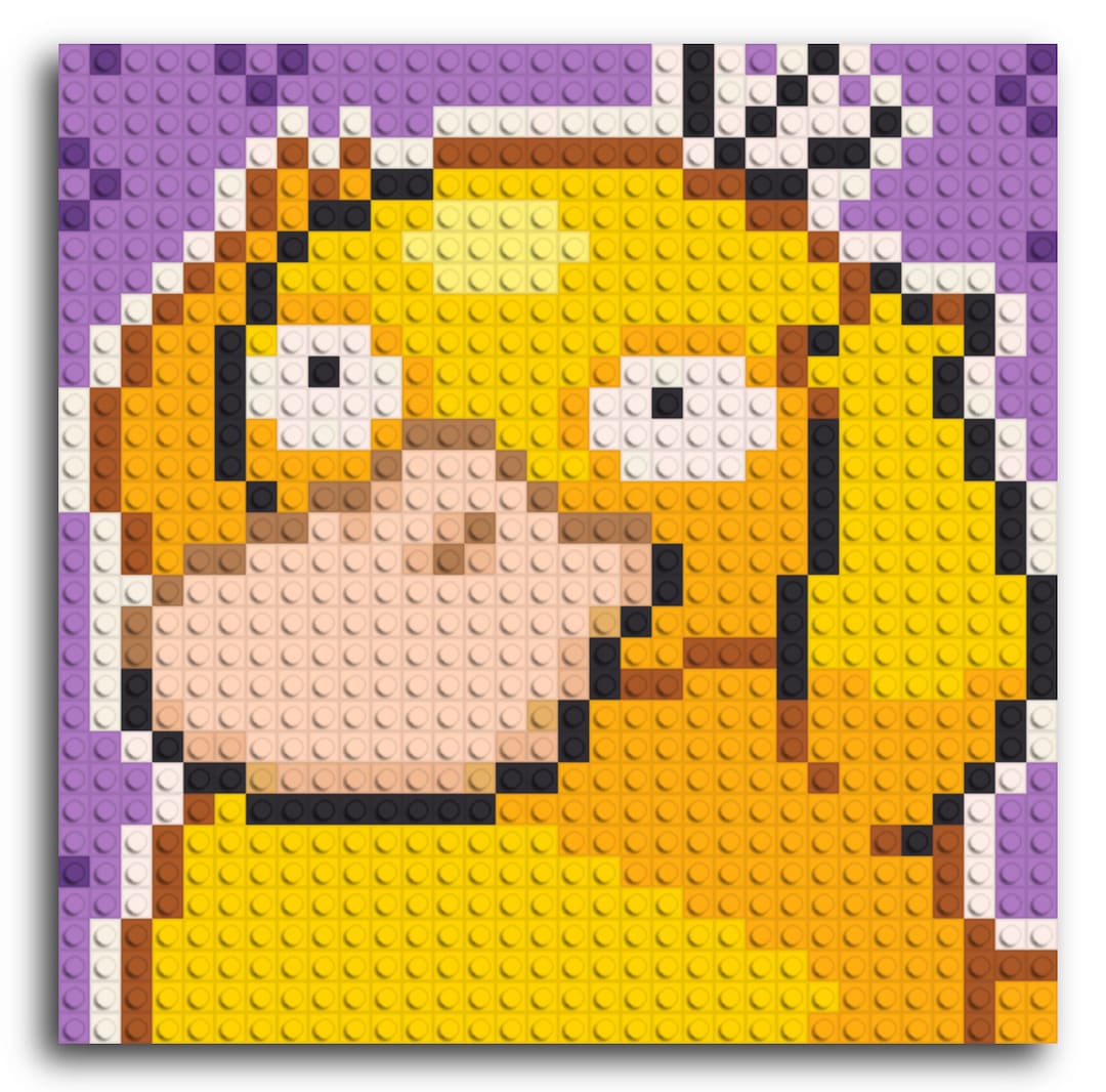 Psyduck Pokemon Pixel Art, DIY Kit, Micro Brick Mosaic, Pixel Mosaic ...