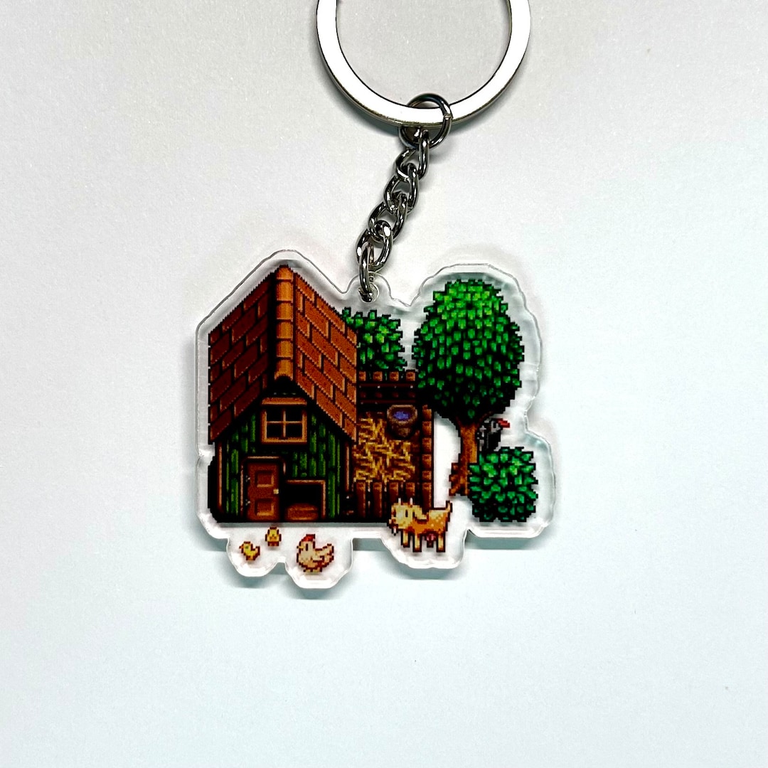Stardew Valley Keychain - Coop and Animals, Blue Chicken/golden Chicken ...