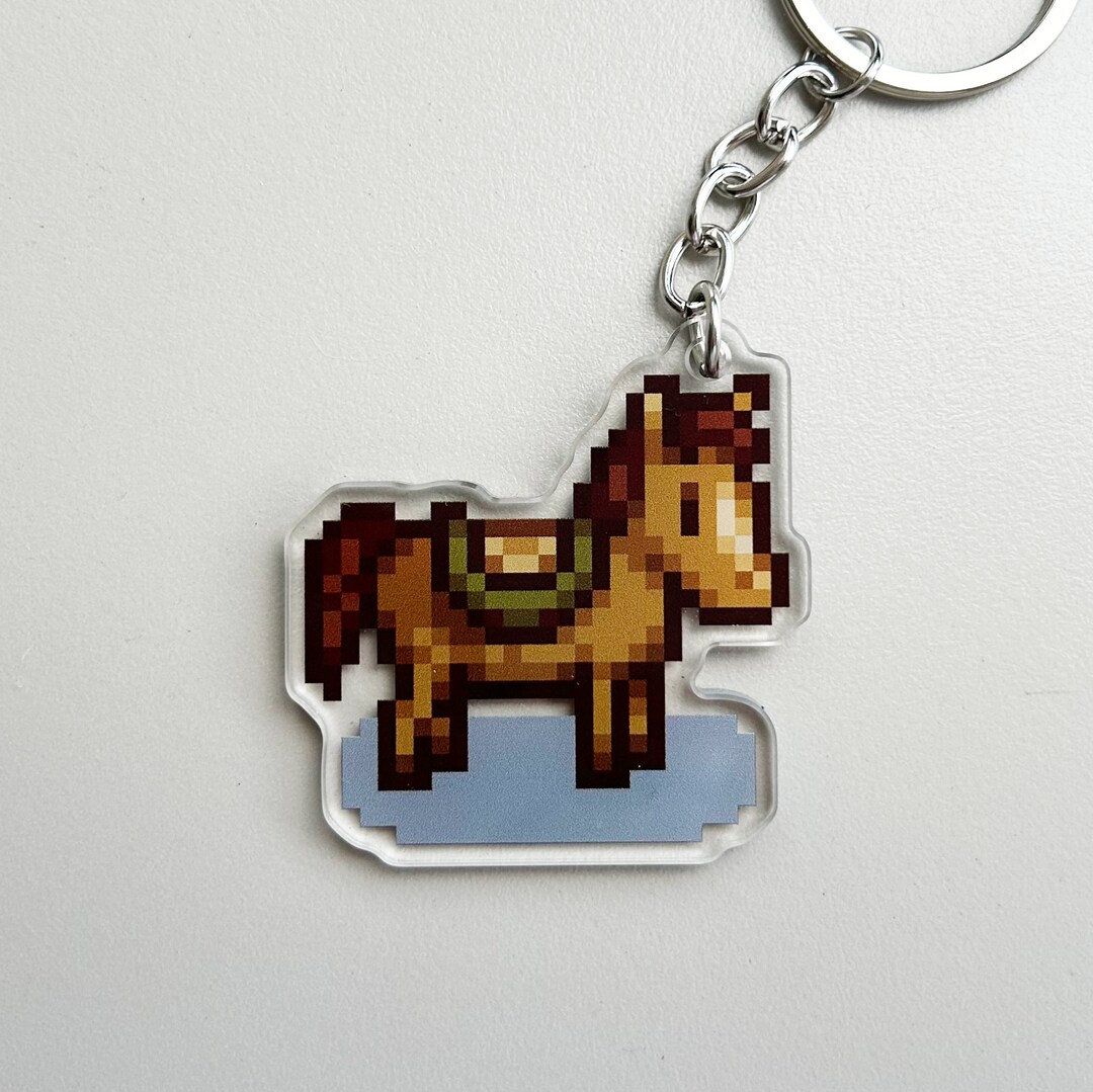 Stardew Valley Horse Keychain, Stardew Valley Blue Chicken/golden ...