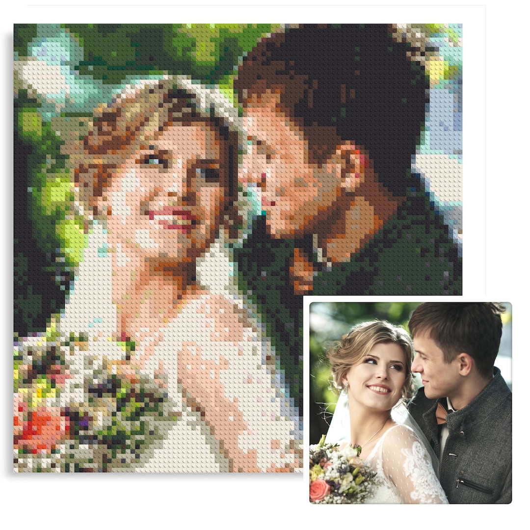Custom Portrait Pixel Art, Micro Brick Pixel Art, Free Preview ...