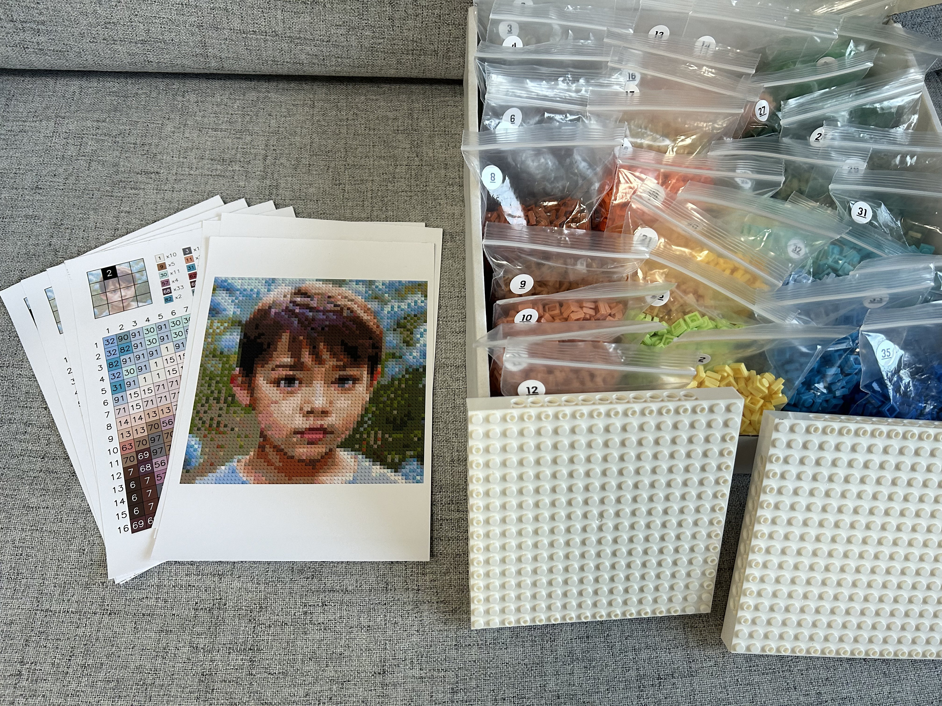Custom Micro Brick Mosaic Portrait, Pixel Art DIY Kit, Building Bricks ...