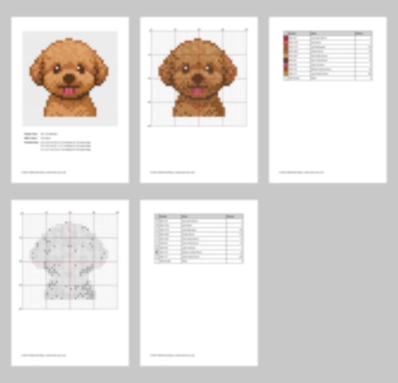 Toy Poodle Cross Stitch Pattern, Simple Dog Cross Stitch Design, Poodle ...